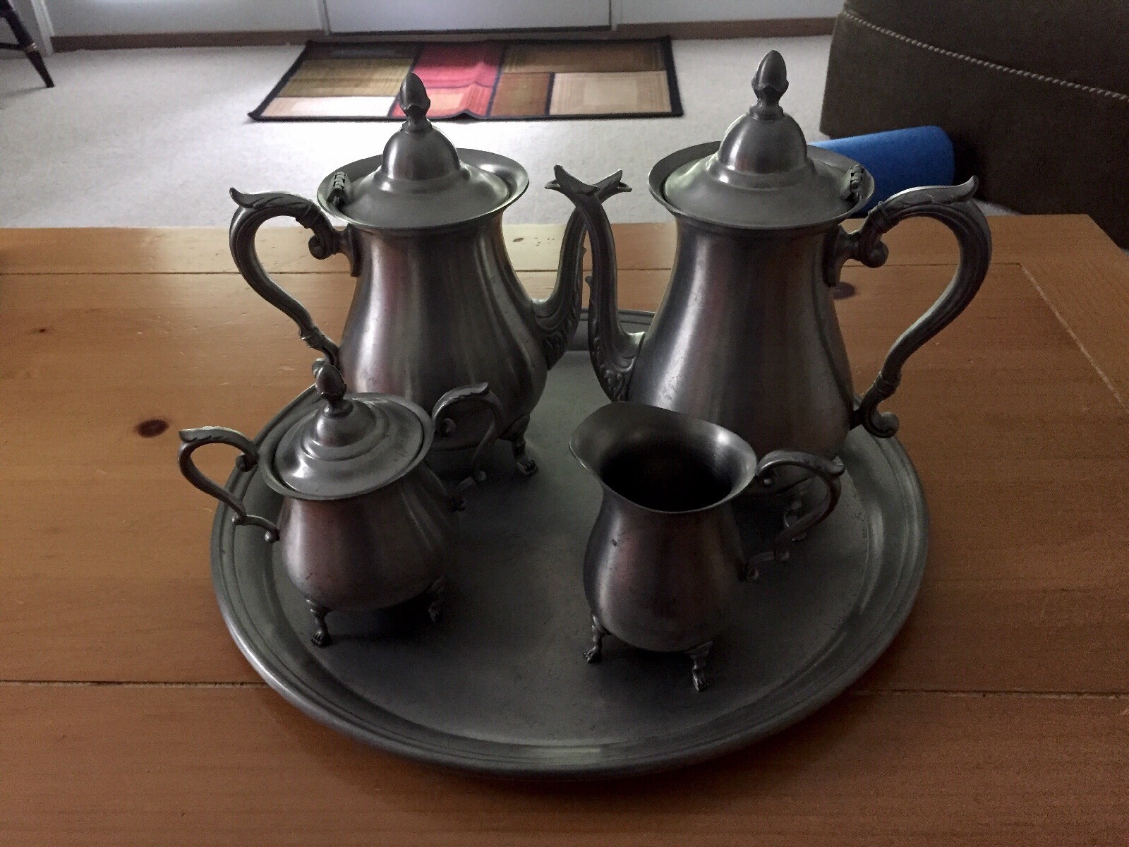 PREISNER PEWTER #2061 COFFEE & TEA SERVICE SET / 4 PCS WITH TRAY | eBay