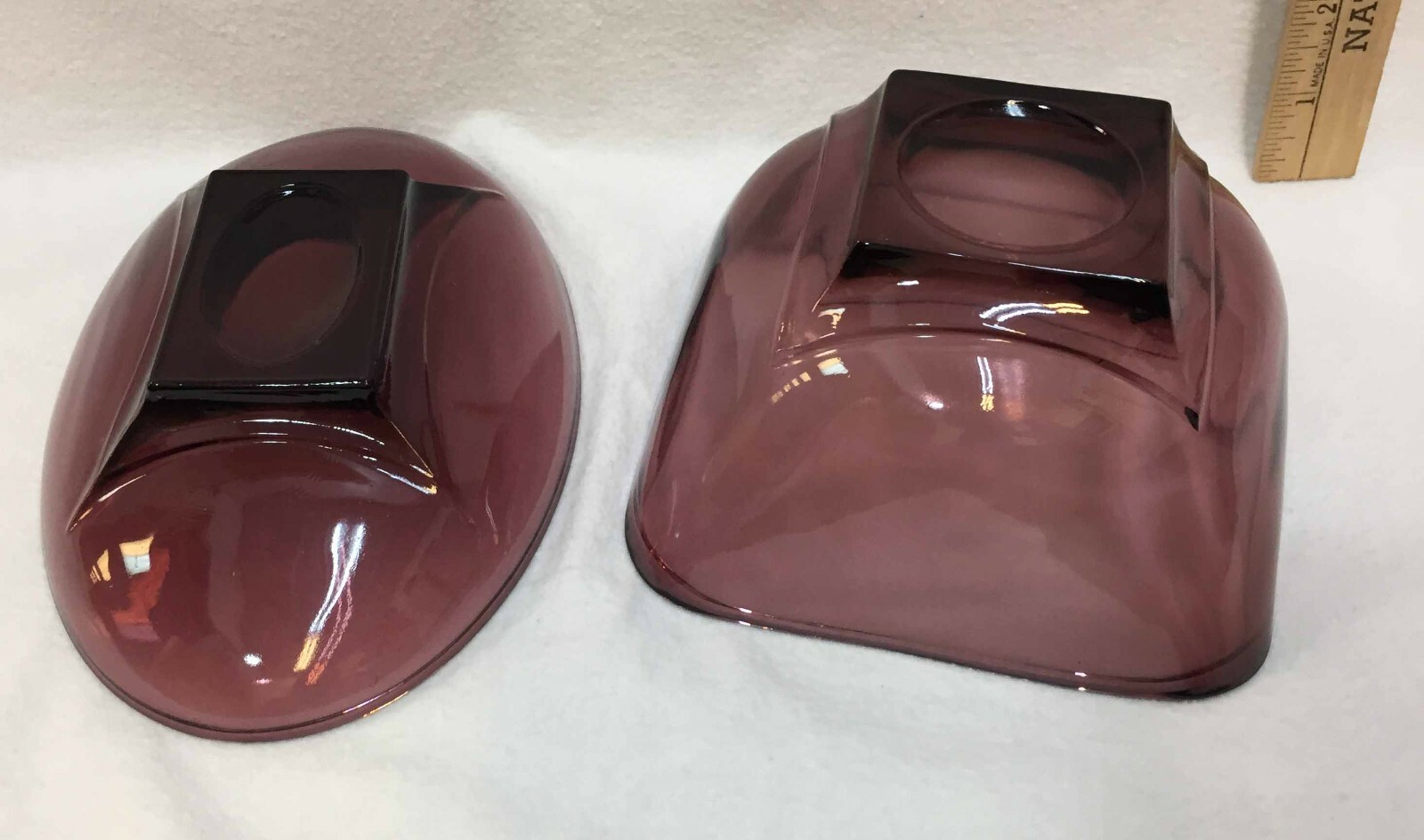 Vintage Hazel Atlas Amethyst Oval Bowl & Amethyst Colony Square Bowl ...