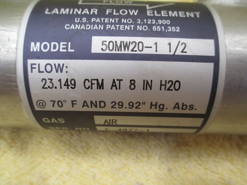 Meriam Instrument Laminar Flow Element 50MW20- 1 1/2" | eBay