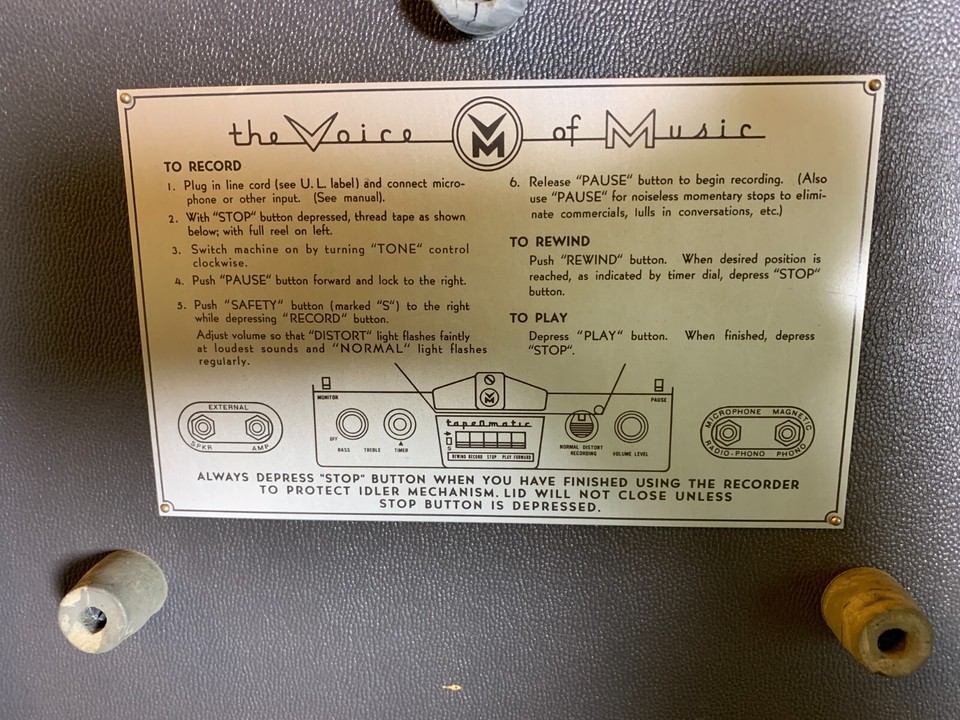 Vintage Mid Century Modern MCM Decor Decoration Voice of Music Reel ...