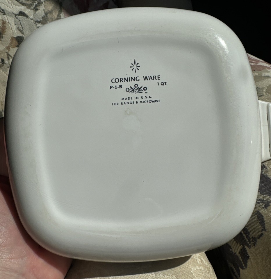 Blue Cornflower Corning Ware P-1-B 1 QT. Black Manufacturer's Mark | eBay