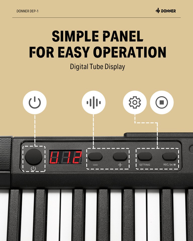 Donner DEP-1 Digital Piano 88 Key Portable Piano With Sustain Pedal ...