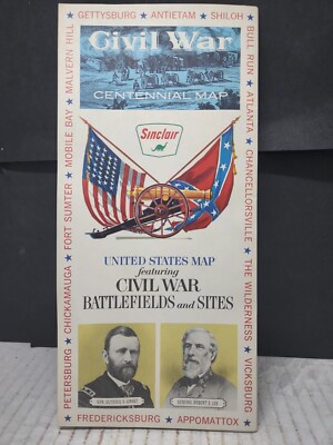 1965 United States Map Featuring Civil War Battlefields And Sites ...