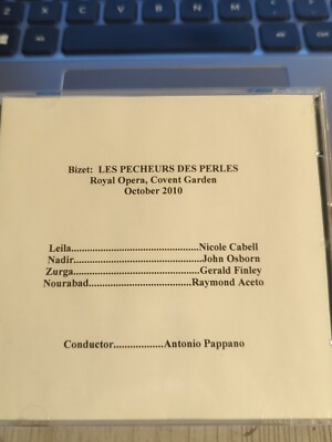 Live Opera Recording CD2267 Des Perles Cabell Osborn Finley Aceto ...