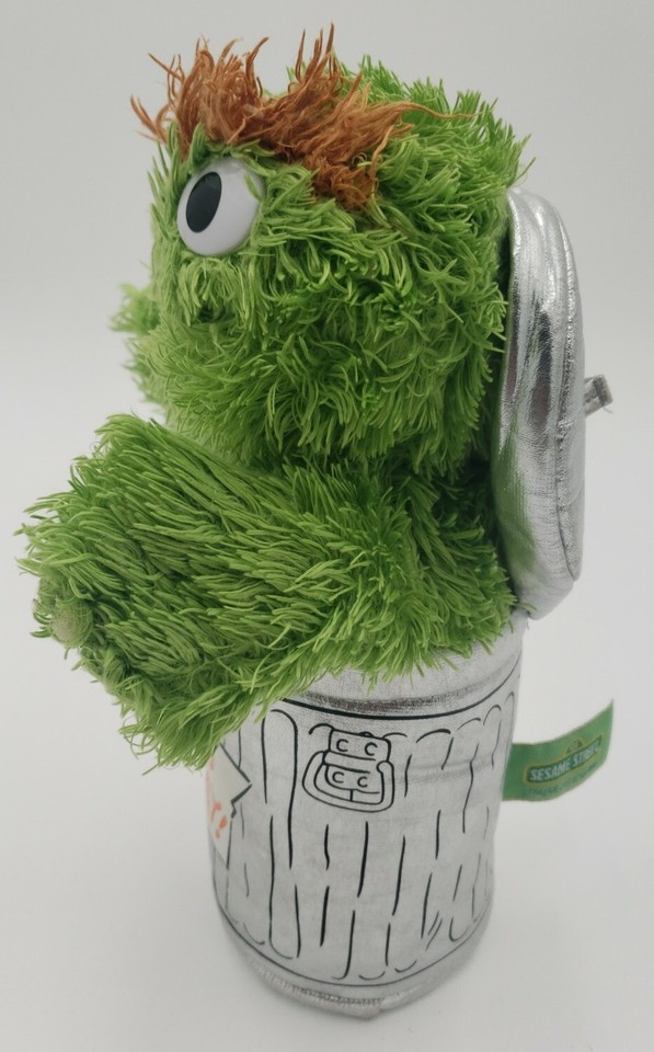 Gund Sesame Street Oscar The Grouch In Trash Can Stuffed Plush 10" 2013 ...