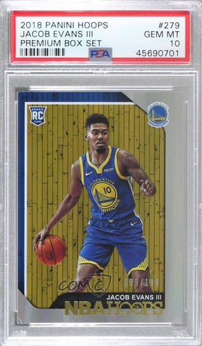 2018 Panini NBA Hoops Premium 99/199 Jacob Evans III PSA 10 GEM MINT ...