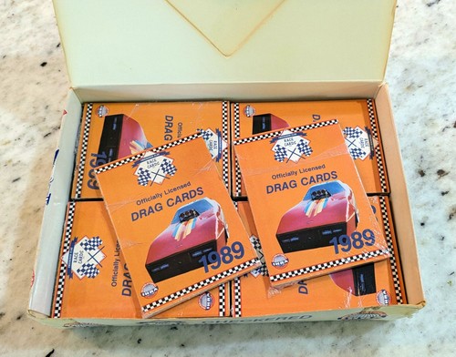 1989 Checkered Flag IHRA Drag Racing Cards, 22 Packs Plus Box | eBay