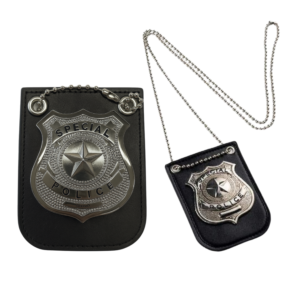 Adult Silver Star Police Badge Necklace with Chain – Police Officer ...