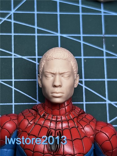 1:6 Head Sculpt Miles Normal Spider-Man Carved For 12" Male Action ...