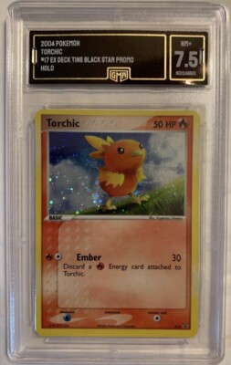 GMA 7.5 Torchic Black Star Holographic Pokemon Card | eBay