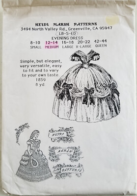 Heidi Marsh Sewing Patterns 1859 Evening Gown Reenactment size 12-14 ...