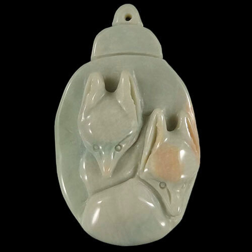 BG18101# Hand Carved Unique Fox Succor Creek Jasper Pendant Bead ...