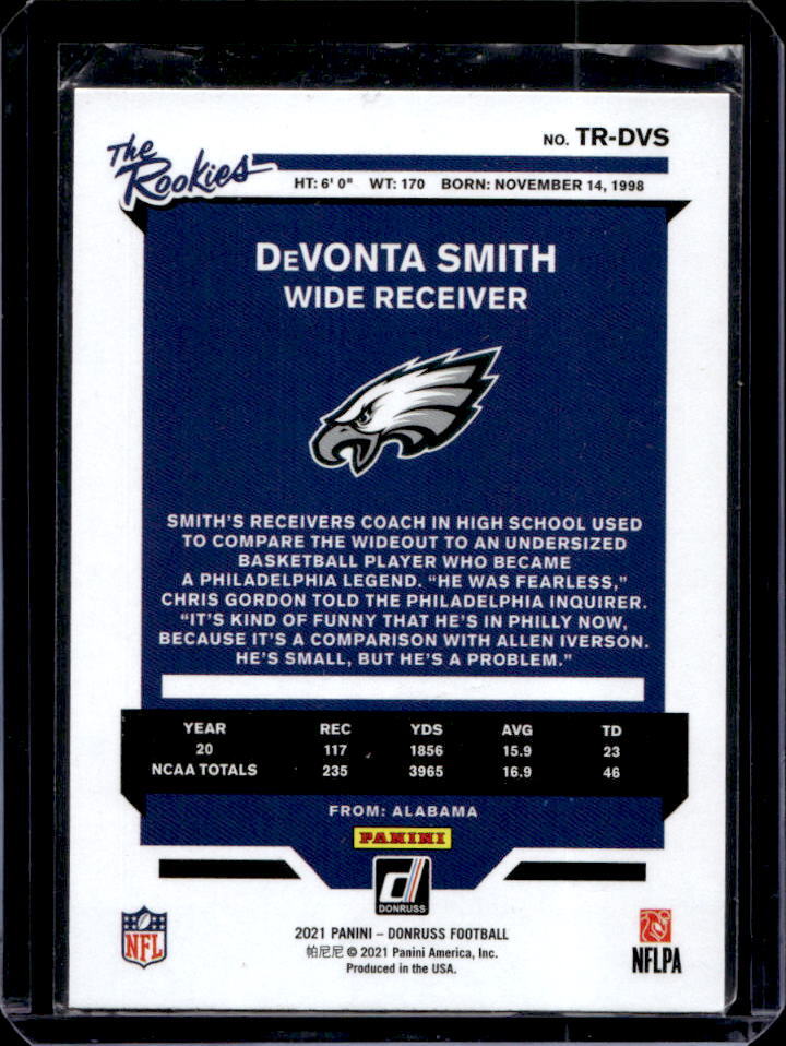 2021 Donruss DeVonta Smith The Rookies Rookie Card RC #TR-DVS Eagles | eBay