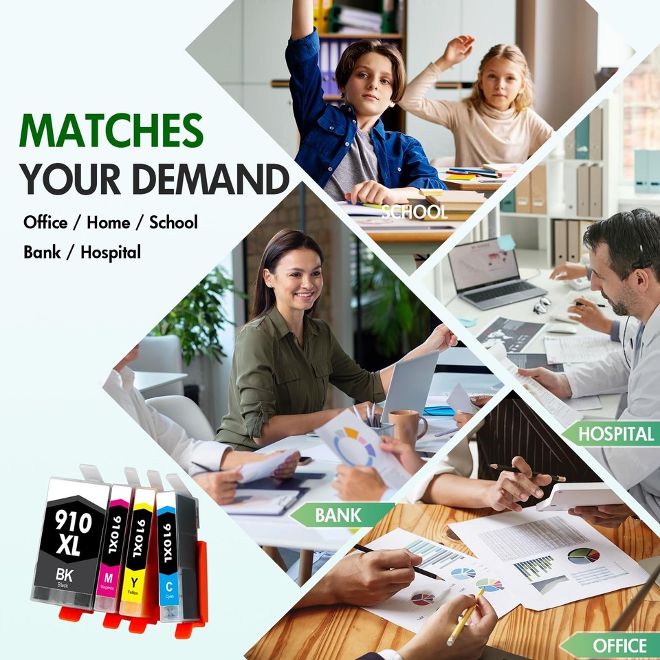 910XL 910 Ink Cartridges Combo Pack: Compatible for HP 910 XL 910XL ...