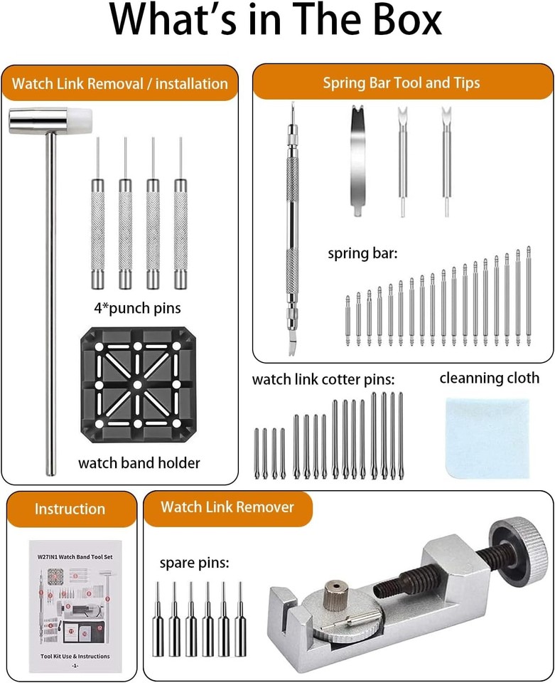 EasyTime Watch Link Removal Kit: Professional Watch Strap Adjustment ...