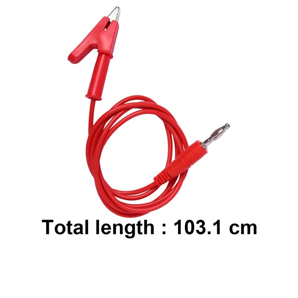 2pcs Test Line Copper Banana Plug to Clip Test Probe Lead Wire Cable ...