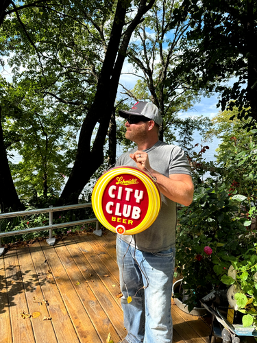 Vintage Early Rare Schmidt City Club Beer Brewing 2 sided Light sign 15 ...