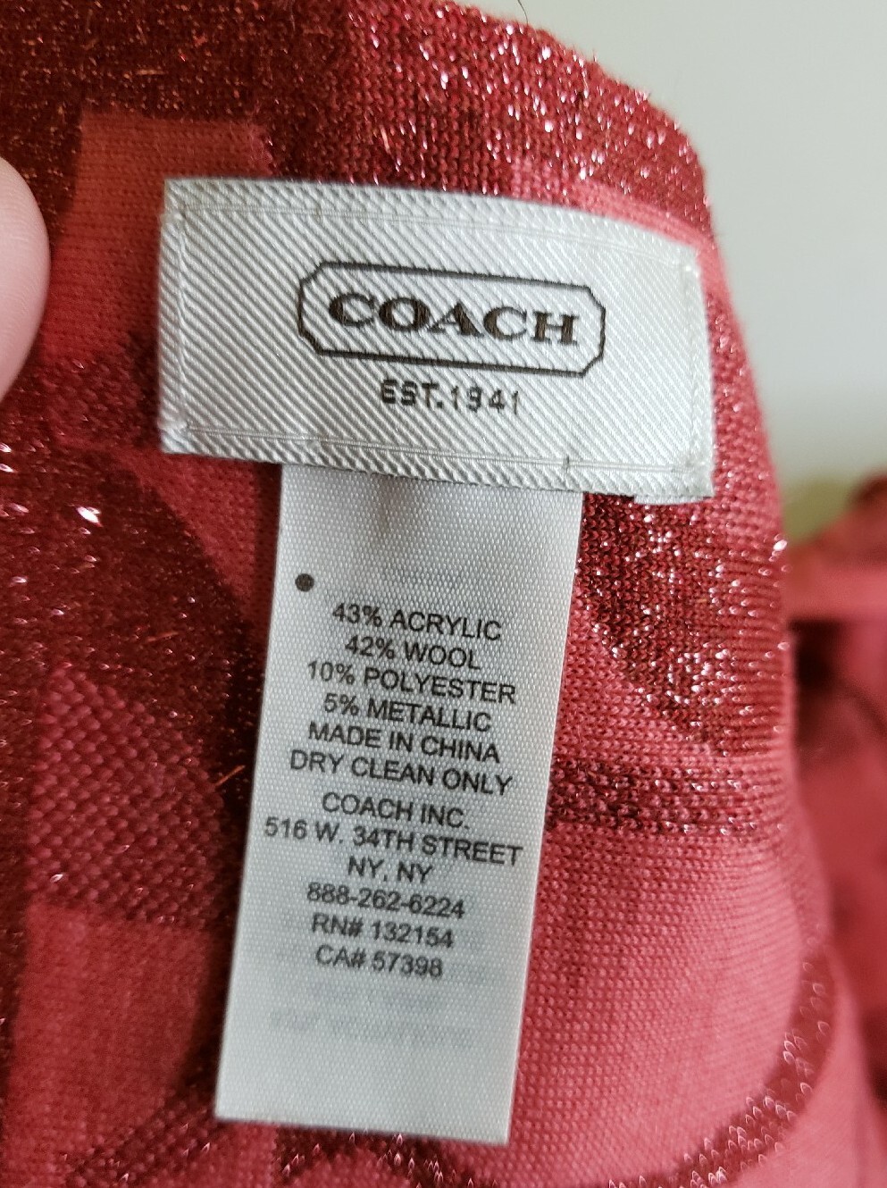 Coach Signature Logo Wool Blend Metallic Winter Scarf… - Gem