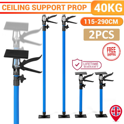 2X Adjustable Drywall Plasterboard Builder Ceiling Easy Support Props ...