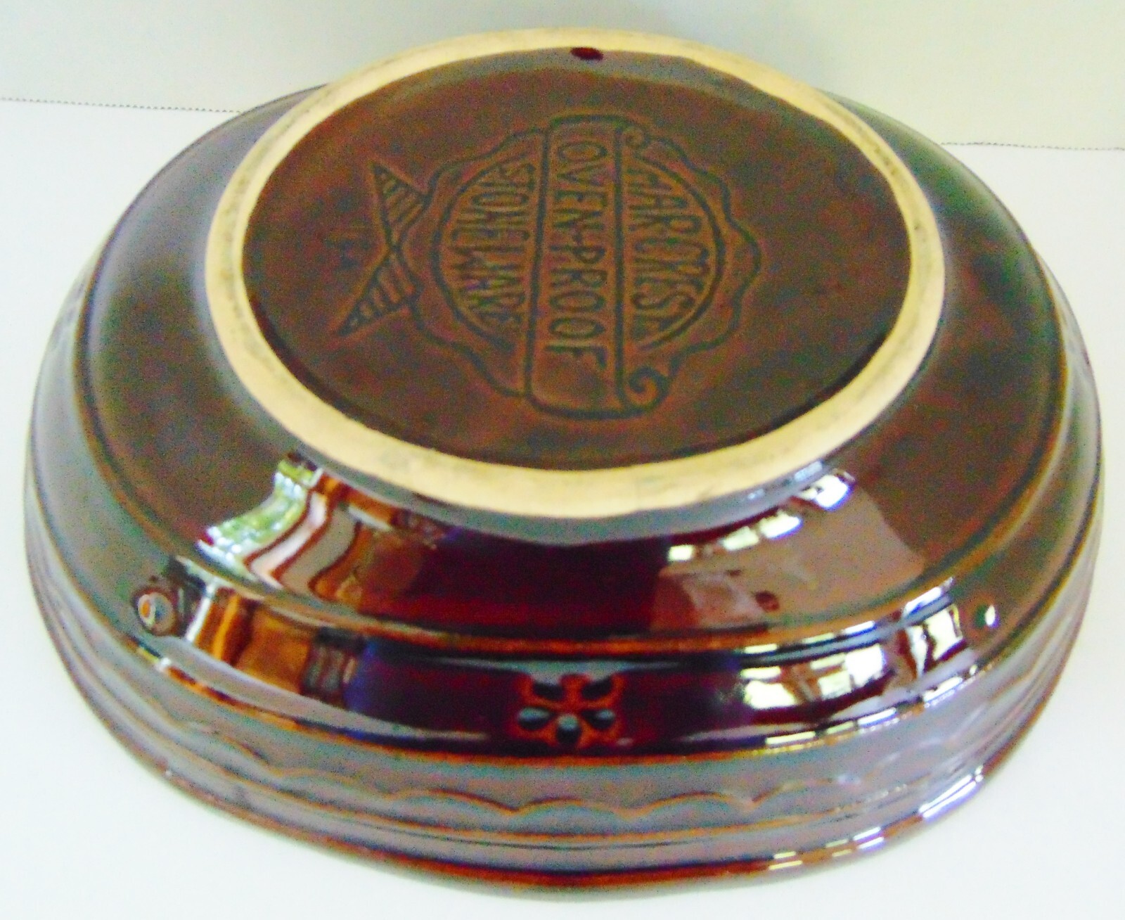 Vintage Marcrest Brown Stoneware Daisy & Dot Divided Serving Bowl | eBay