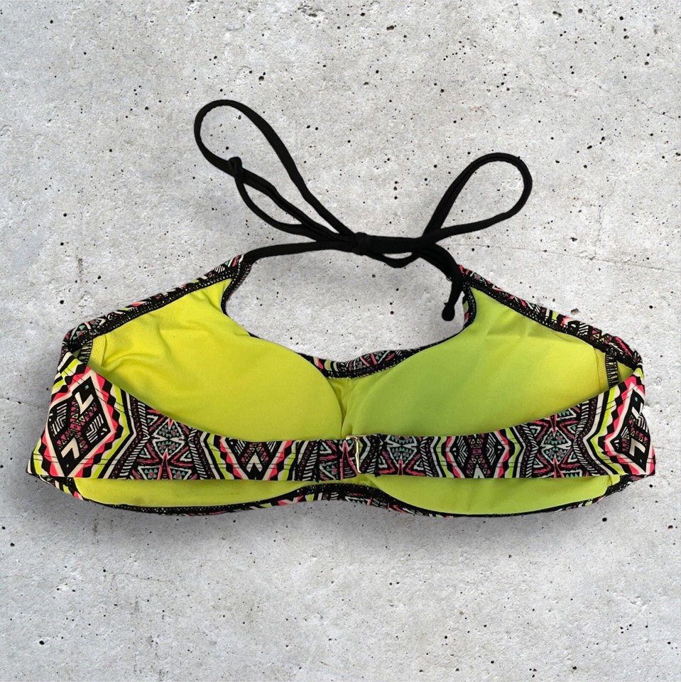 Xhilaration Swim Bikini Top Neon Aztec Halter Bohemian Gypsy Women's ...