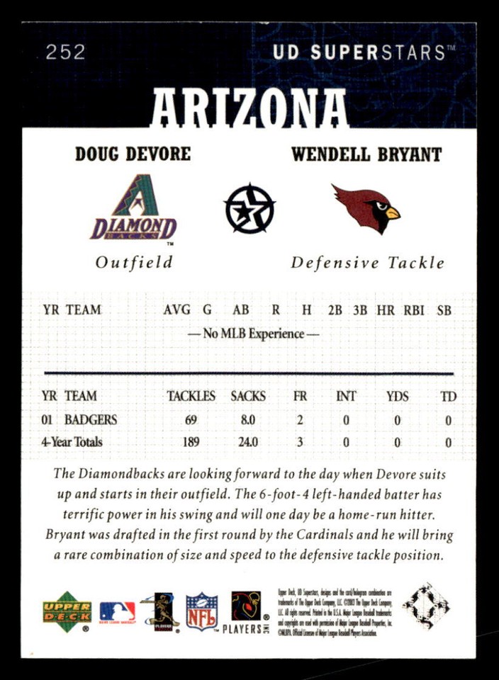 Doug Devore / Wendell Bryant 2002-03 UD SuperStars Card #252 | eBay