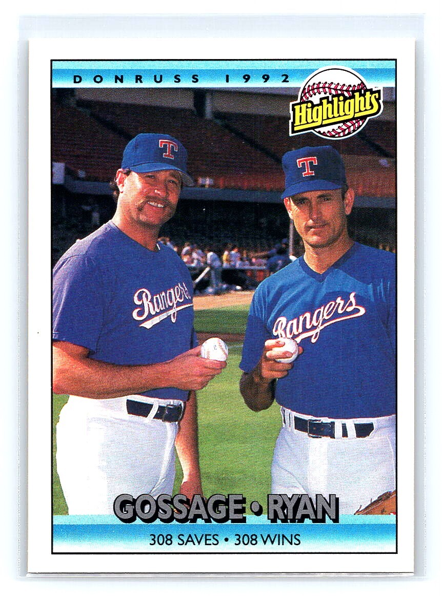 1992 Upper Deck Highlights H Nolan Ryan Goose Gossage Texas Rangers ...