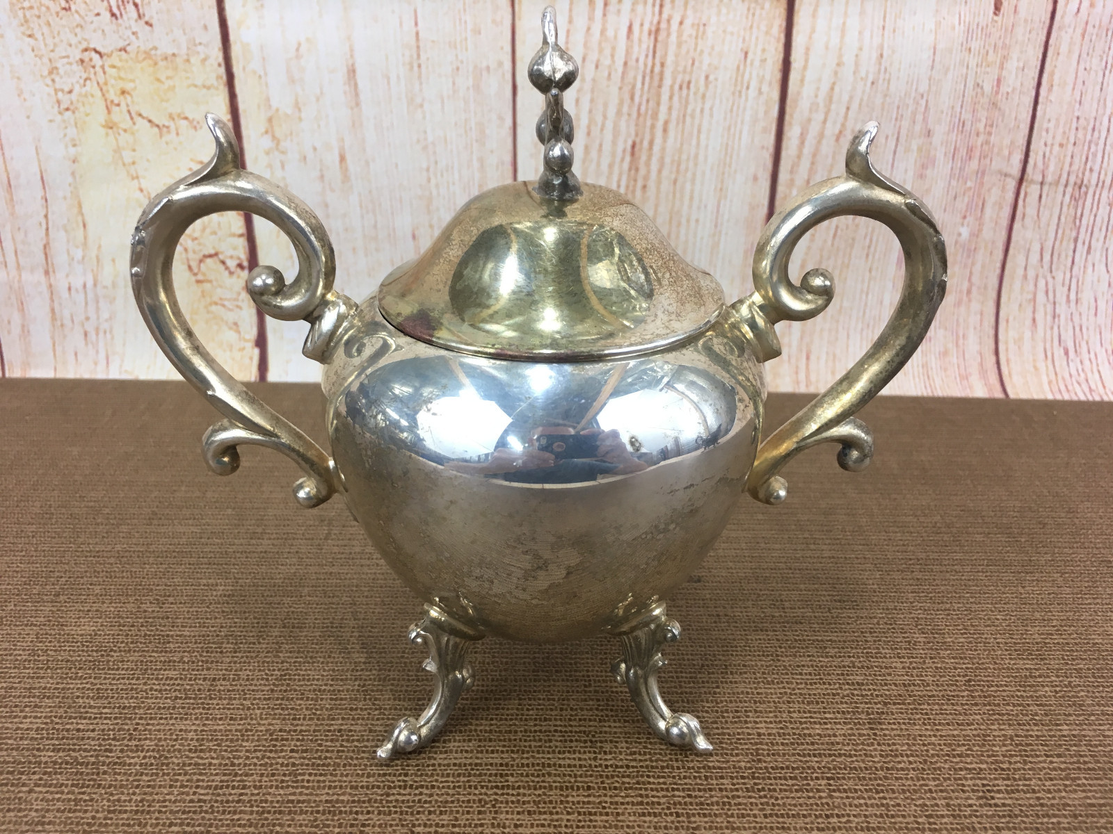 GORGEOUS 5-PIECE VINTAGE SILVER ON COPPER TEA SET BY BIRMINGHAM SILVER ...