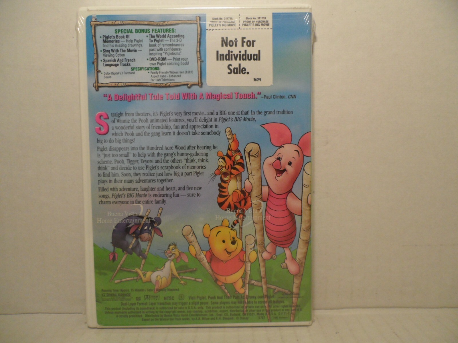 Piglet's Big Movie DVD Walt Disney Widescreen Winnie the Pooh Tigger ...