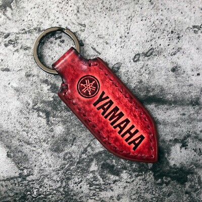 Handmade leather keychain with Yamaha logo in RED. 1EA | eBay