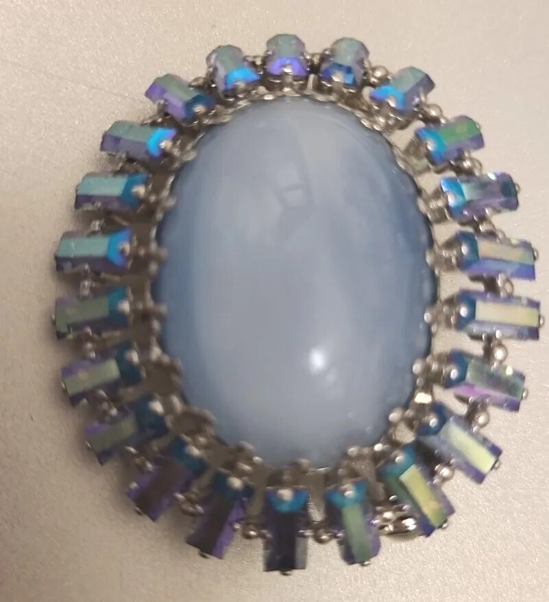 Incredible Vintage West Germany Blue Moonstone Glass… - Gem