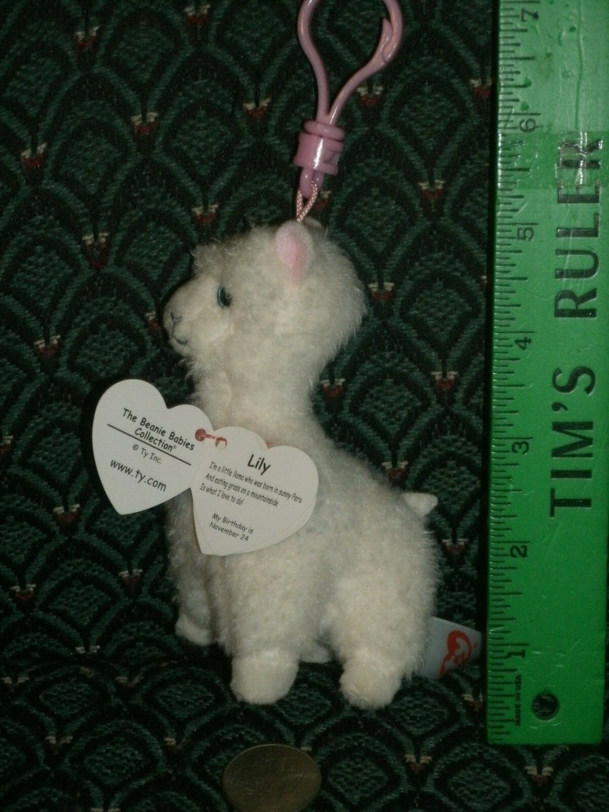 Ty Beanie Babies 36648 Lily The Lama Llama Alpaca Key Clip 8 5cm for ...