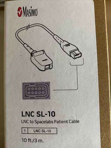 Masimo SET 2432 LNC-SL-10 SpO2 Patient Ext. Cable Spacelabs Ultraview ...