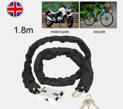 MEDIUM SIZE STRONG MOTORCYCLE MOTORBIKE BIKE LOCK SECURITY CHAIN AND ...