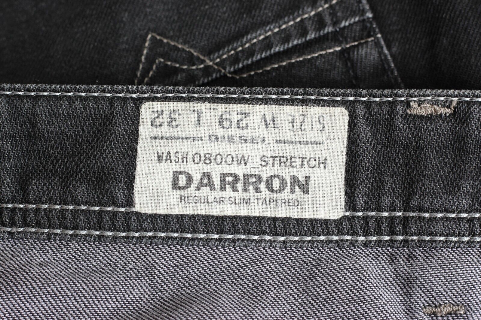 DIESEL DARRON 0800W Jeans Men Size W29 L32 Regular Slim Tapered Stretch ...