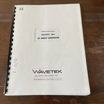 Manuals & Books - Wavetek Model
