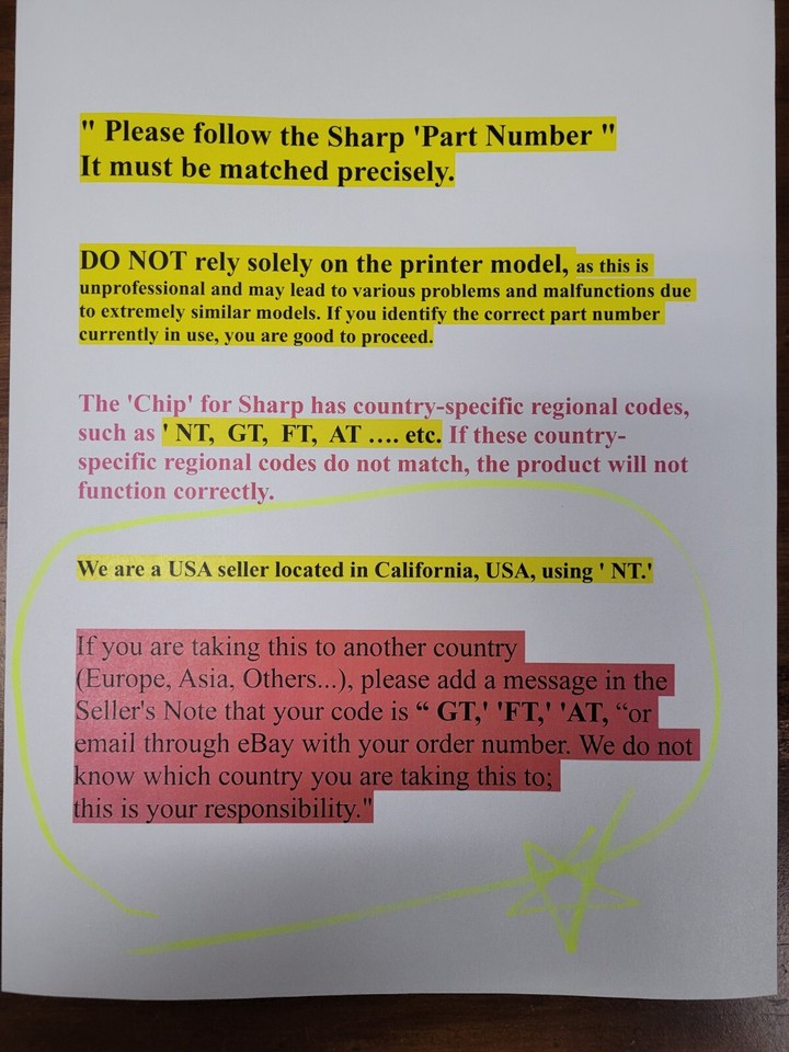 3 x CMY TonerChip for Sharp MX-4100N, MX-4101N, MX-5000N, MX-5001N (MX ...