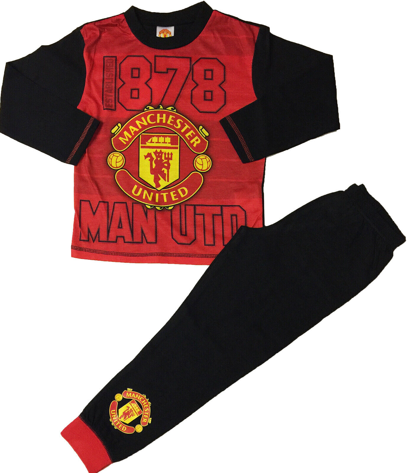 Boys Official Manchester United Manchester City FC Pyjamas Man Utd PJs ...