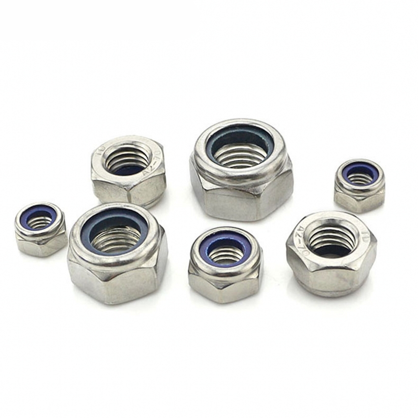 M6 M8 M10 M12 Left Hand Thread Nylon Insert Lock Nuts Nyloc Nuts 304 ...