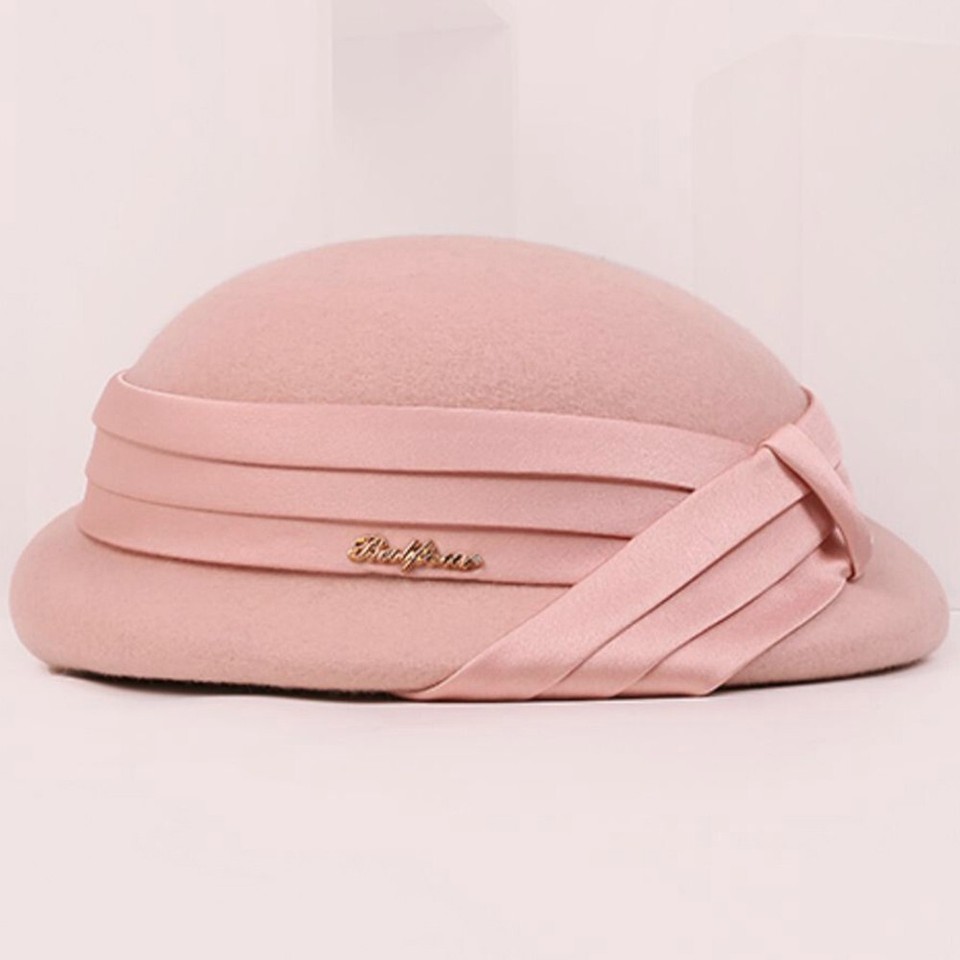 Pink Wool Beret Hats For Women Fascinator Cocktail Church Tea Party ...