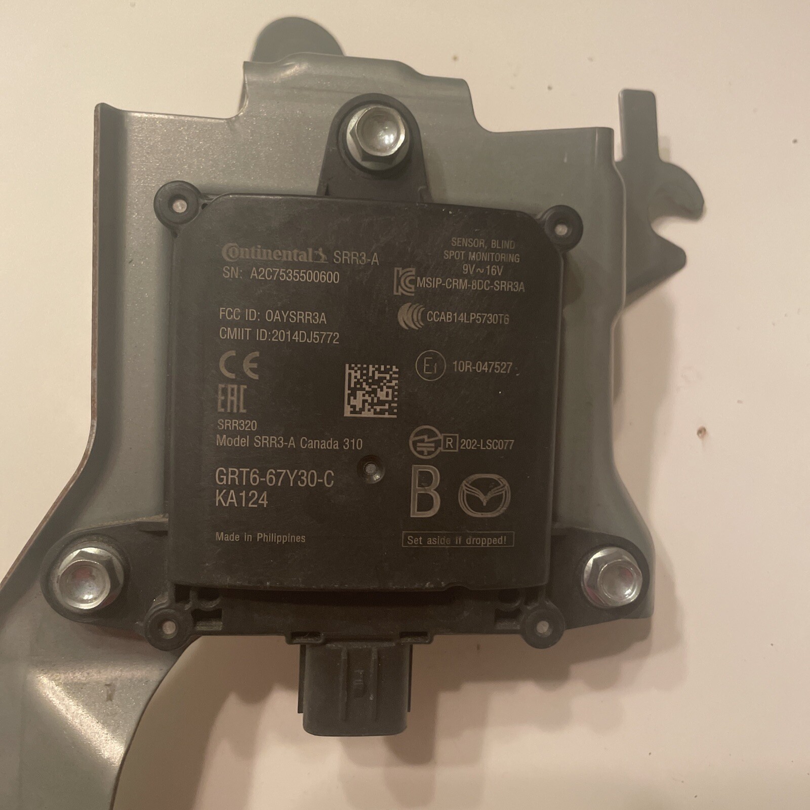 2017 2018 2019 Mazda 6 Blind Spot Monitoring Sensor Module GRT6-67Y30-C ...