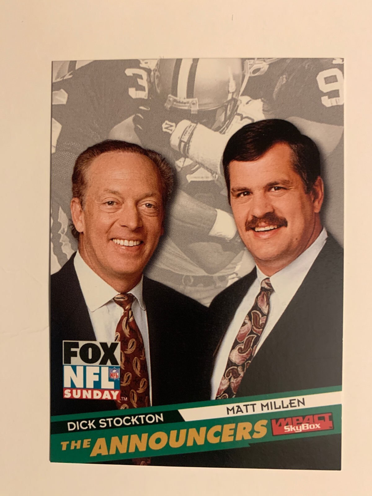 1995 Skybox Impact Announcers card singles - choose from list w/MADDEN ...