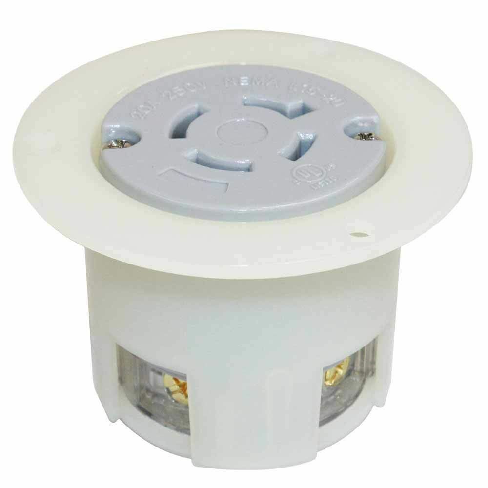 NEMA L16-20R 3 Pole 4Wire 20A 480V Twist Lock Receptacle Flange Outlet ...