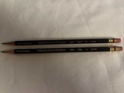 2 Vintage Mirado Black Warrior 372 No 2.5 Sharpened Pencils USA MADE | eBay