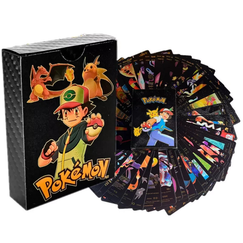 New 55PCS Pok Card Foil GOLD PACK CARDS TCG GX Vmax GX Card Charizard ...