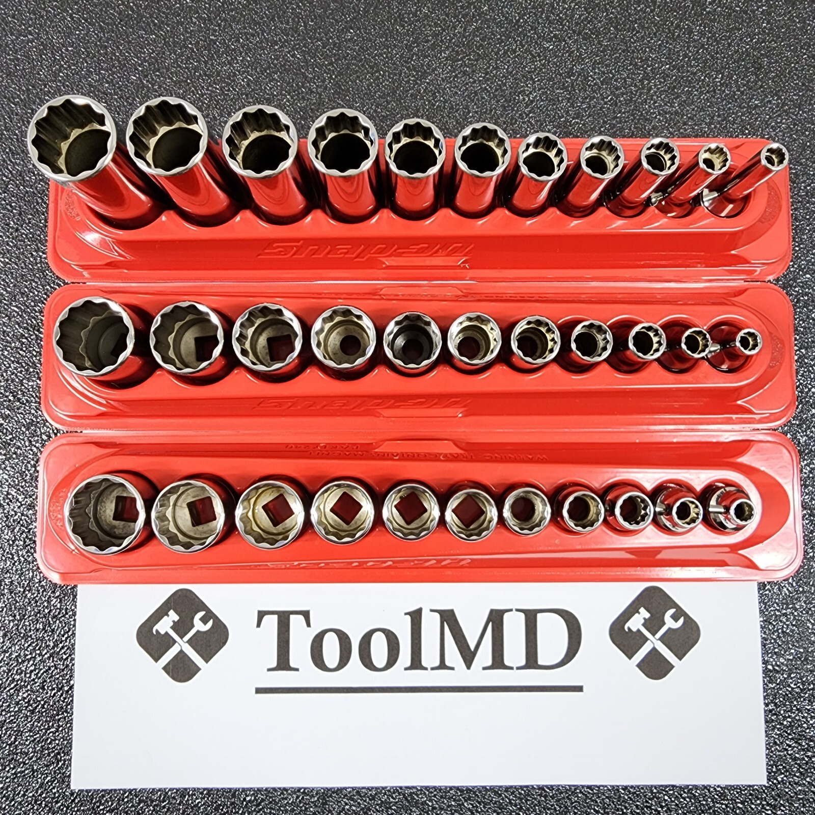 Snap-on Tools 33pc 3/8" Drive SAE Shallow Semi Deep 12-POINT Chrome ...