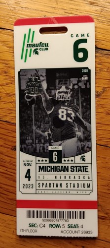 2023 Michigan State vs Nebraska Cornhuskers Football Ticket Stub Club ...