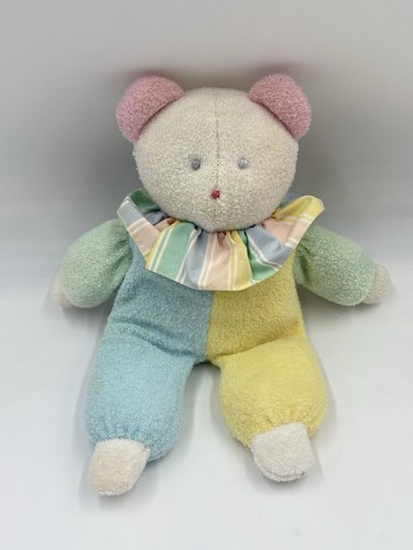 Vintage Eden Pastel Terry Cloth Teddy Bear Clown Collar Plush 12 ...