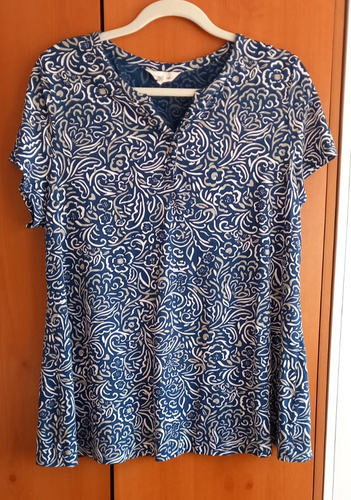 Seasalt Risso Top - UK Size 16 - Blue Pattern - Cotton Modal | eBay UK