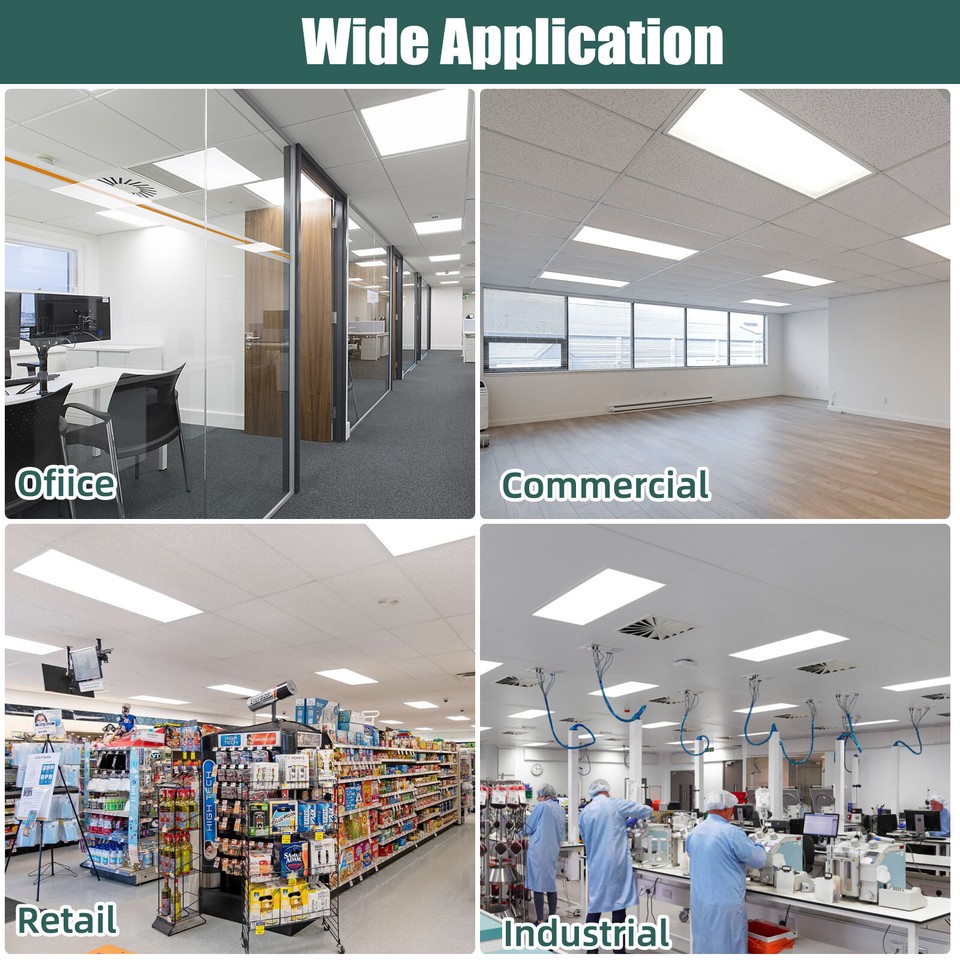 75W 2x4Ft LED Panel Light Drop Ceiling Recessed Troffer Fixture ...